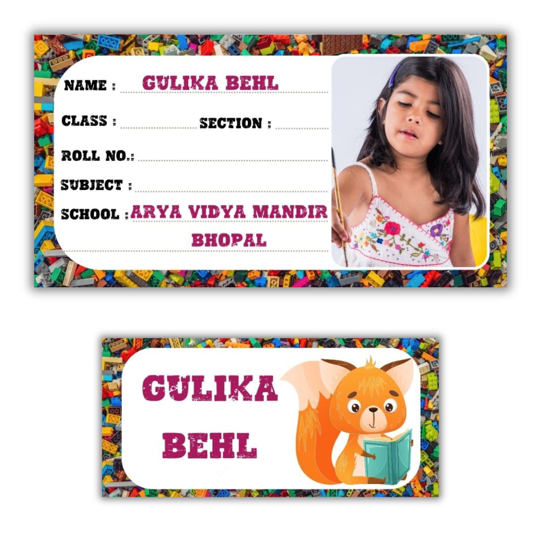 Kids Name Slips & School Labels | Custom Photo Name Tags – Aanya Centric