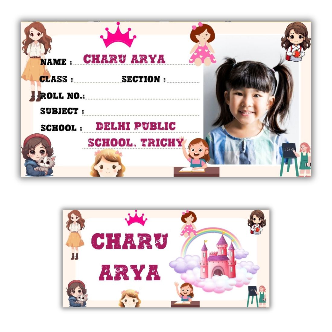Kids Name Slips & School Labels | Custom Photo Name Tags – Aanya Centric